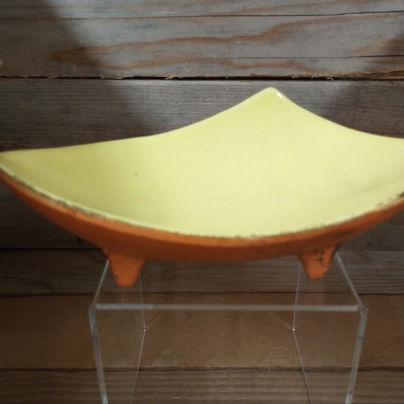 McCoy Pottery | Accents | Vintage Orange And Yellow Mccoy Pedestal ...
